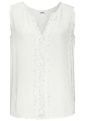 LASCANA Lace Trim Sleeveless Blouse