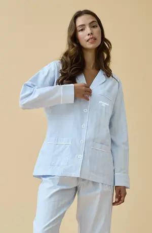 KIP Grandma Cotton Pajama Set - Mist Blue