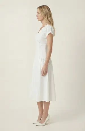 MODENAIRE Mini Dress With Ruched Bodice
