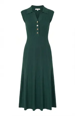 MODENAIRE Sleeveless Knit Midi Dress - Green