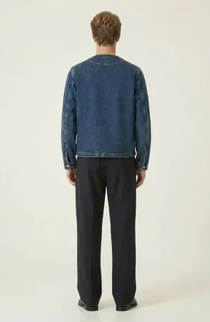 MODENAIRE Denim Zip Front Jacket