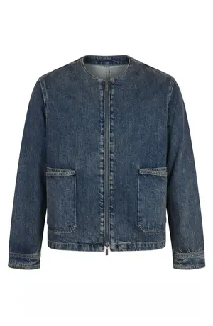 MODENAIRE Denim Zip Front Jacket