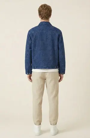 MODENAIRE Textured Zip-up Jacket - Navy