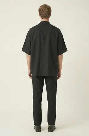 MODENAIRE Band Collar Cotton Shirt