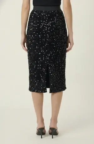 MODENAIRE Sequin Midi Pencil Skirt
