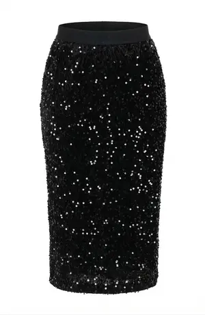 MODENAIRE Sequin Midi Pencil Skirt
