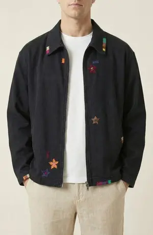 MODENAIRE Embroidered Zip Front Jacket