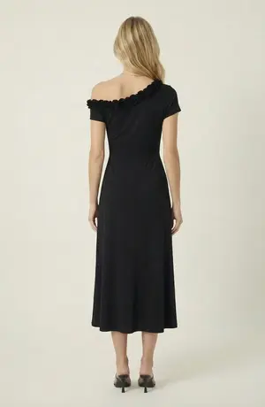 MODENAIRE One Shoulder Midi Dress