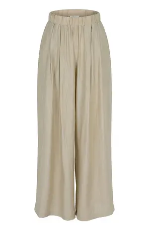 MODENAIRE Wide Leg Pants With Elastic Waist