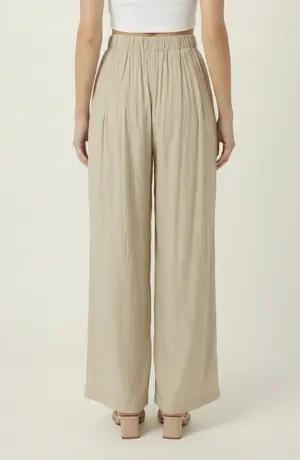 MODENAIRE Wide Leg Pants With Elastic Waist