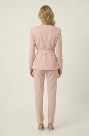 MODENAIRE Wrap Blazer With Tie Belt