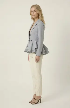 MODENAIRE Double-breasted Tailored Peplum Blazer