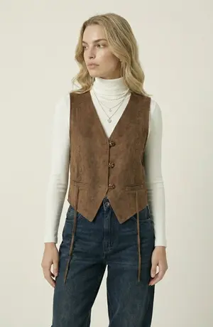 MODENAIRE Faux Suede Vest