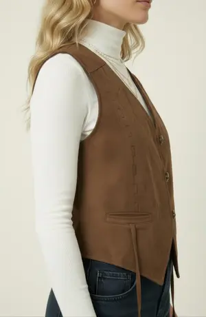 MODENAIRE Faux Suede Vest