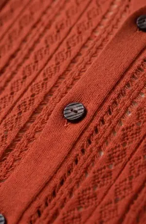 MODENAIRE Open Knit Textured Cardigan