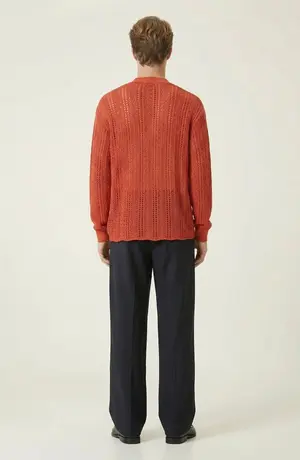MODENAIRE Open Knit Textured Cardigan