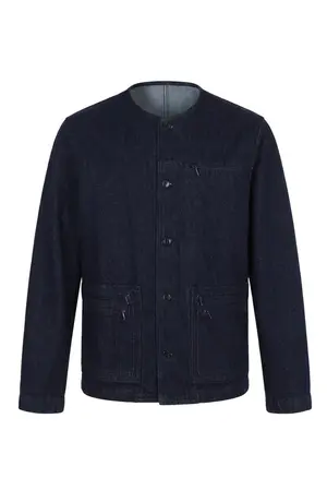 MODENAIRE Collarless Utility Pocket Jacket