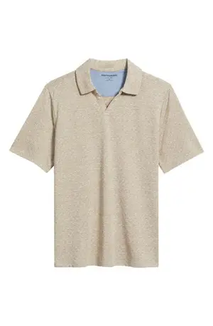 Johnston & Murphy Basketweave Johnny Collar Polo