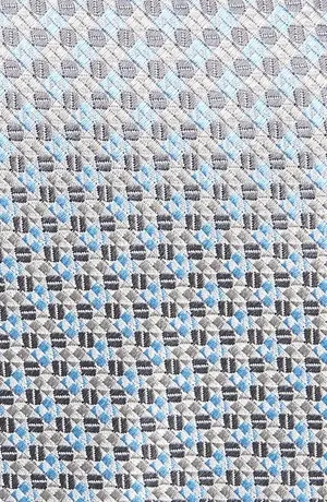 David Donahue Geometric Jacquard Silk Neck Tie - Gray