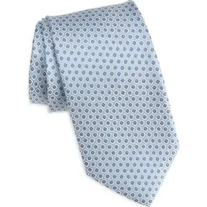 David Donahue Floral Medallion Silk Neck Tie - Sky