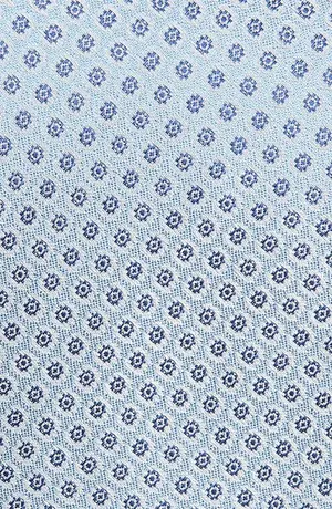 David Donahue Floral Medallion Silk Neck Tie - Sky