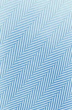 David Donahue Herringbone Jacquard Neck Tie - Sky