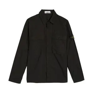 Stone Island Compass Patch Logo Overshirt - Black