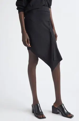 LEMAIRE Button Drape Merino Wool-blend Skirt - Black