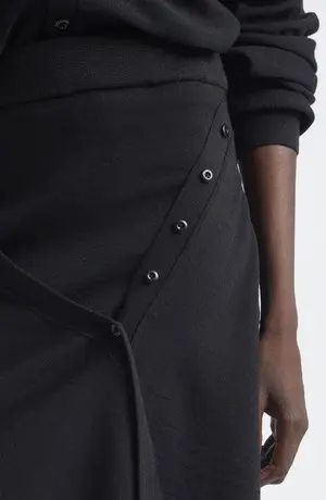 LEMAIRE Button Drape Merino Wool-blend Skirt - Black