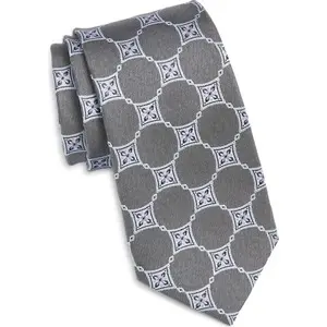 Nordstrom Geometric Silk Neck Tie - Black