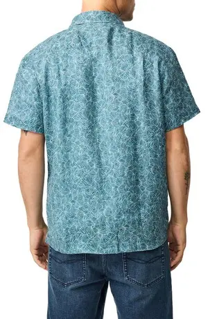 Rodd & Gunn Whitlaker Leaf Print Short Sleeve Linen Button-up Shirt