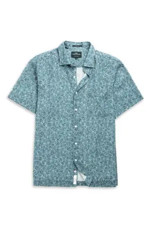 Rodd & Gunn Whitlaker Leaf Print Short Sleeve Linen Button-up Shirt