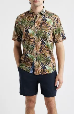 Tommy Bahama Tortola Jungle Trek Short Sleeve Button-up Shirt - Olive Tree
