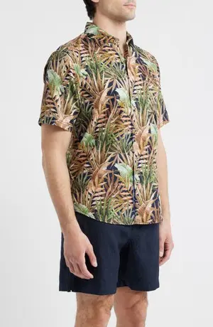Tommy Bahama Tortola Jungle Trek Short Sleeve Button-up Shirt - Olive Tree