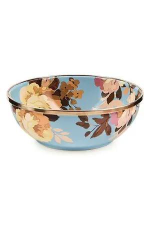 MACKENZIE-CHILDS Wild Rose Slate Everyday Bowl - Blue