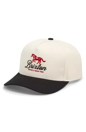 Brixton Good Times Organic Cotton Baseball Cap - Black/whitecap
