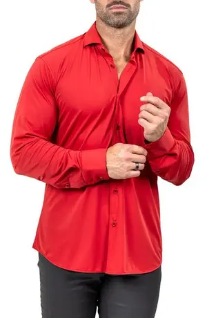 MACEOO Eins Marthy Contemporary Fit Button-up Shirt - Red