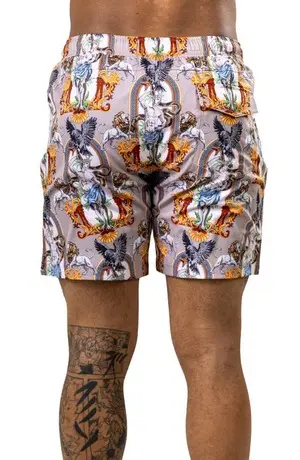 MACEOO Printed Swim Trunks - Brown