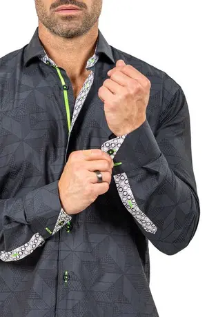 MACEOO Eins Marthy Contemporary Fit Cotton Button-up Shirt