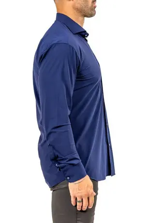 MACEOO Eins Marthy Contemporary Fit Button-up Shirt - Blue