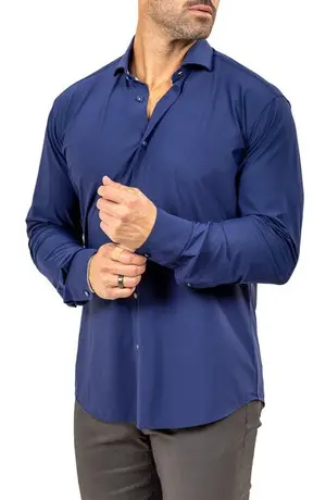 MACEOO Eins Marthy Contemporary Fit Button-up Shirt - Blue