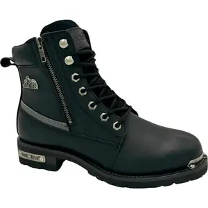 ADTEC 6" Reflective Double Zipper Biker Boots