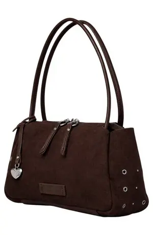 URBAN ORIGINALS Suede Shoulder Bag - Chocolate