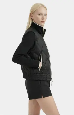 Rudsak Prisa Quilted Down Jacket With Removable Sleeves - Black