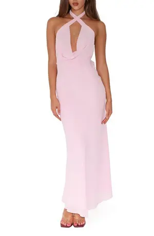 TIGER MIST Georgette Halter Neck Gown