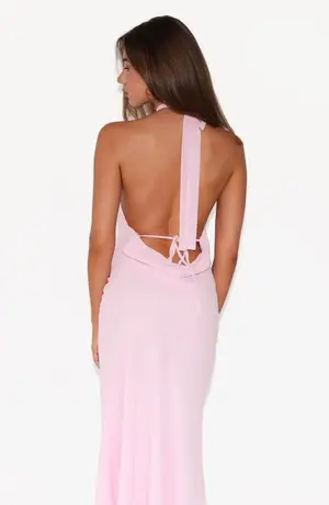 TIGER MIST Georgette Halter Neck Gown