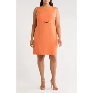 KASPER Buckle Belted Sheath Dress - Mandarin