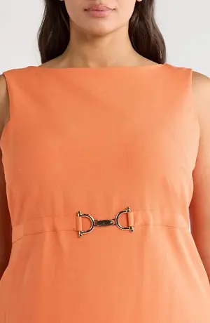 KASPER Buckle Belted Sheath Dress - Mandarin