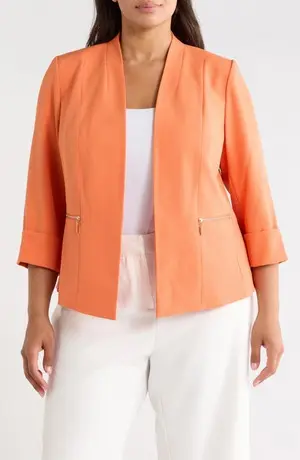 KASPER Zip Pocket Jacket - Mandarin