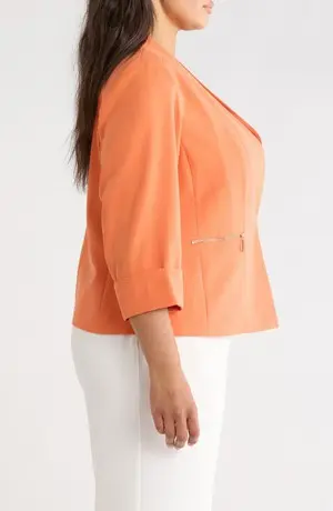 KASPER Zip Pocket Jacket - Mandarin
